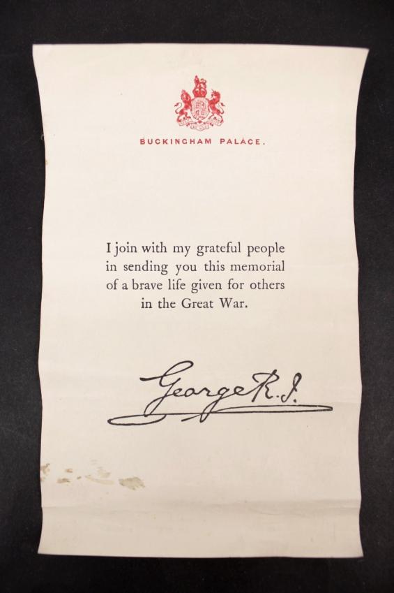 CS Militaria | WW1 Buckingham Palace Death Plaque Scroll