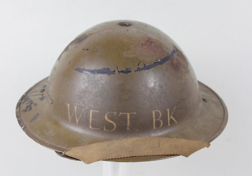 CS Militaria | WW2 British Home Front Helmet Marked ' West Bank