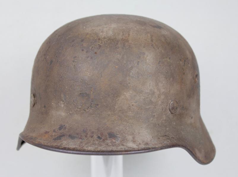 CS Militaria | WW2 German Thick Tan ' Italian' Camouflage Paint M40 Helmet