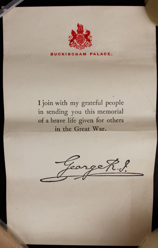 CS Militaria | WW1 British Buckingham Palace Death Plaque Scroll