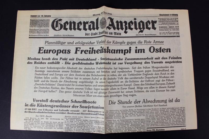 CS Militaria | WW2 German Frankfurt Newspaper 'General Anzeiger' June ...