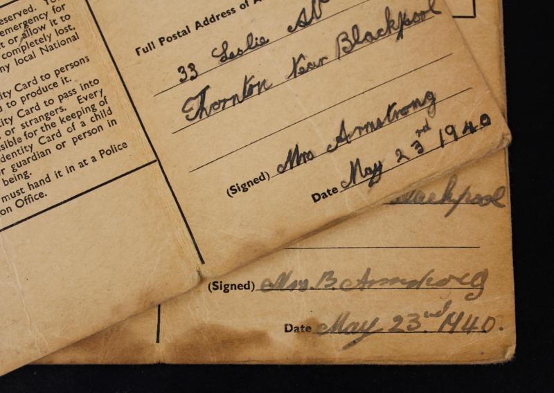 CS Militaria | Pair Of Sisters Identity Cards May 23rd 1940 - Blackpool