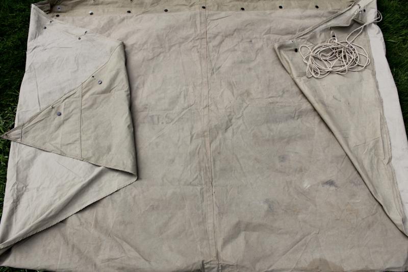 CS Militaria | WW2 US GI Tent/Shelter Half ( As Carried In Doughboy Pack )