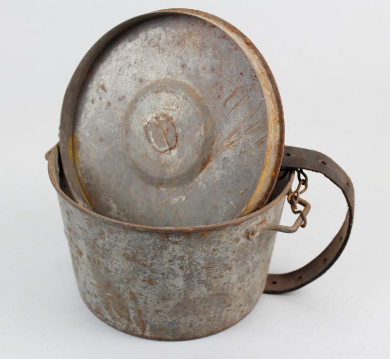 CS Militaria | WW1 French M1852 Individual Cooking Pot & Early Carry Strap