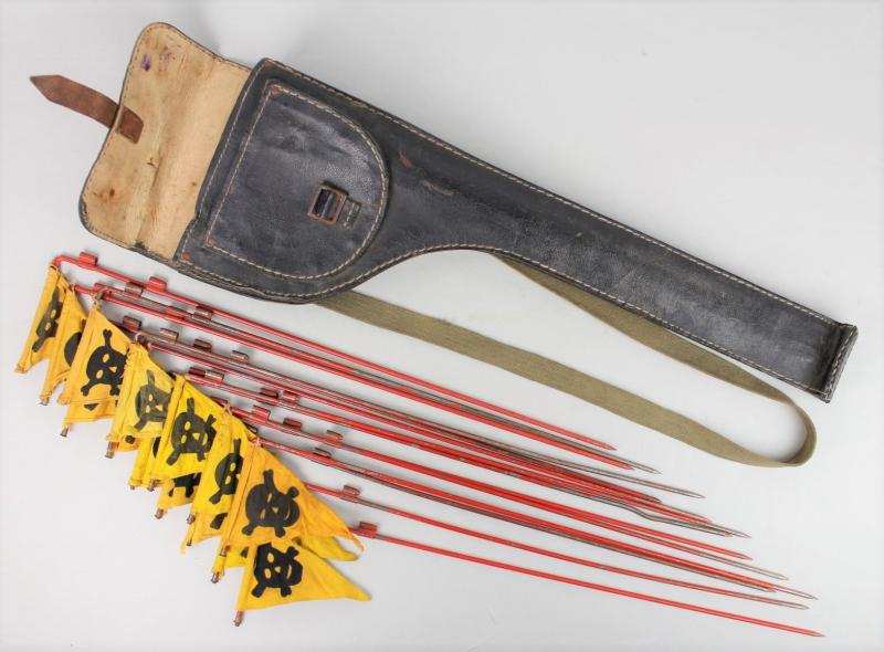 CS Militaria | WW2 German Mine Warning Flags In Prestoff Pouch 1940