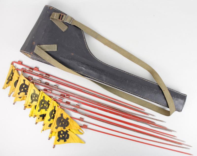 CS Militaria | WW2 German Mine Warning Flags In Prestoff Pouch 1940