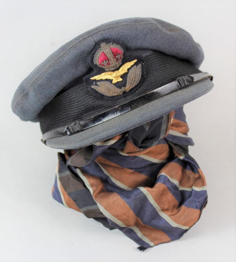 CS Militaria | WW2 British RAF Officers Peaked Cap & RAF Cravat