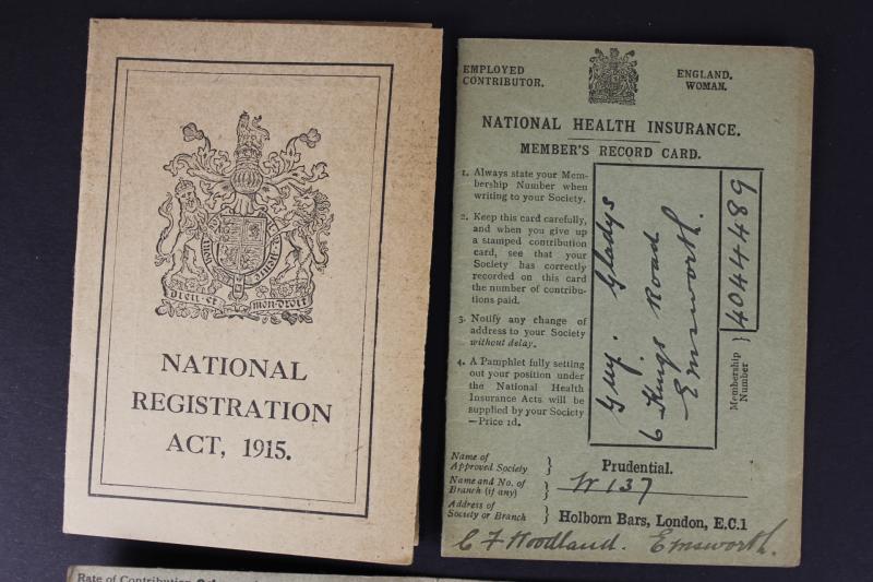 CS Militaria | WW1 1915 National Registration Act & National Health Ins ...