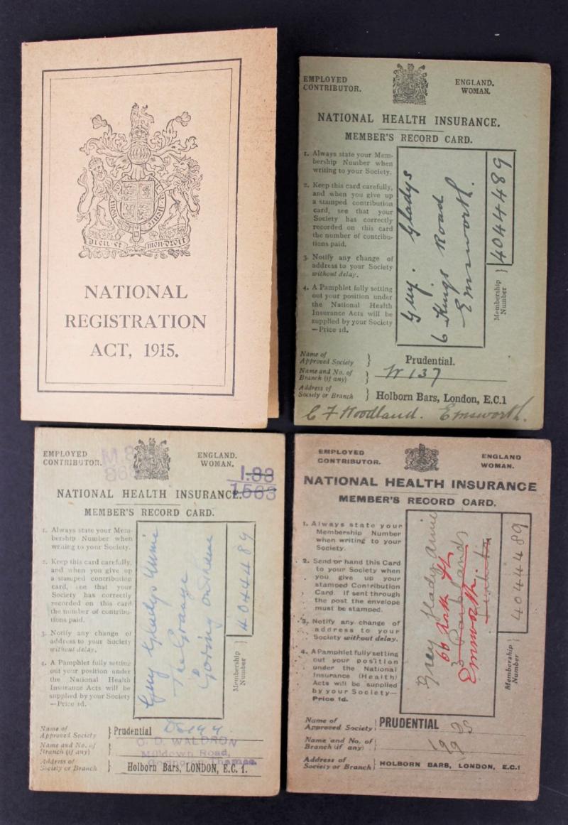 CS Militaria | WW1 1915 National Registration Act & National Health Ins ...