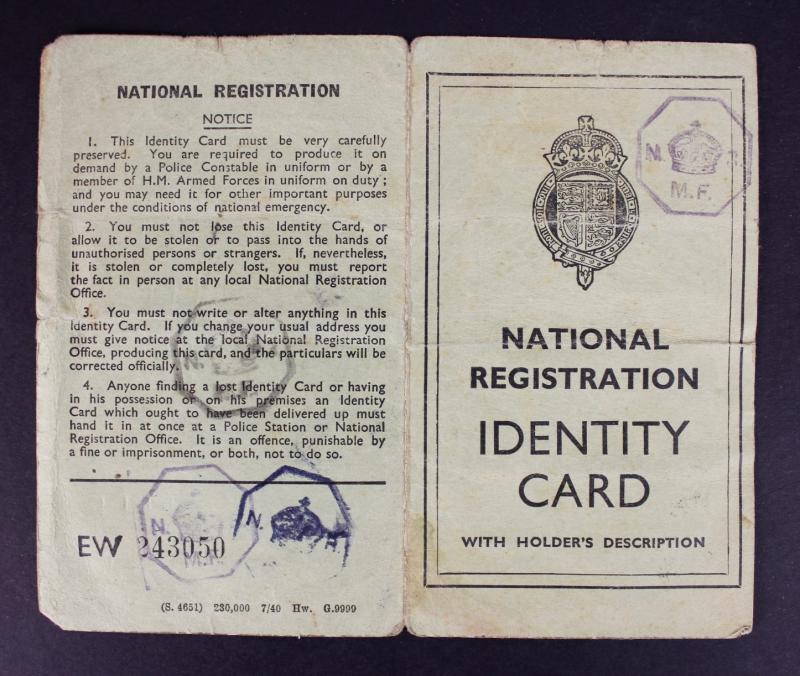 CS Militaria | WW2 Ration Book & Identity Cards 1939, 1942 & 1943