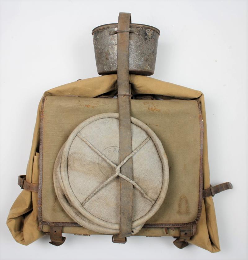CS Militaria | WW1 French 1893 Haversack & Attached ' Poilu ' Equipment