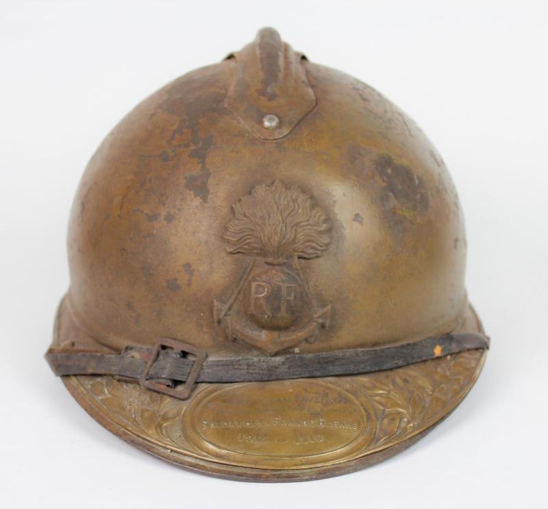CS Militaria | WW1 French Colonial Adrian Helmet From Named Officer ...