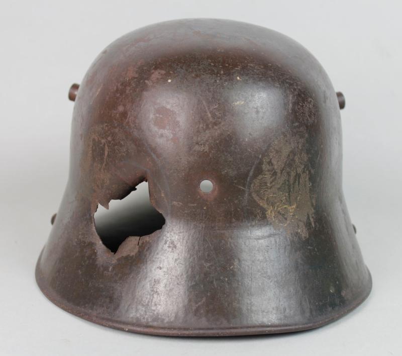 CS Militaria | WW1 German 'GBN' Maker Battle Damaged Helmet