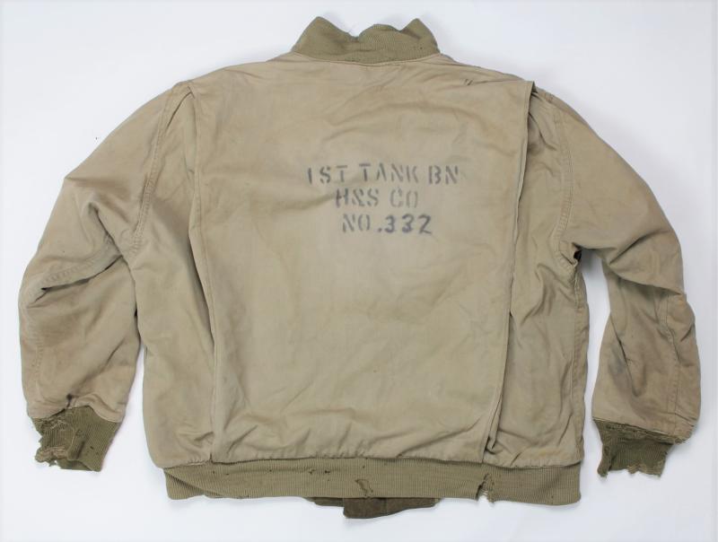 CS Militaria | WW2 US Tankers Jacket With '1st Tank Bn' Markings To Back