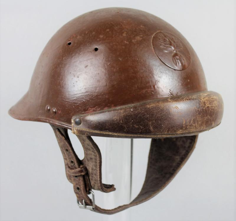 CS Militaria | WW2 French Armoured Vehicle Helmet Dated 1939
