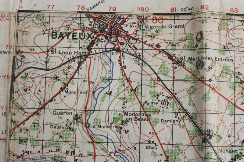 CS Militaria | WW2 British Pre D-Day Map Of Caen, Normandy 1943