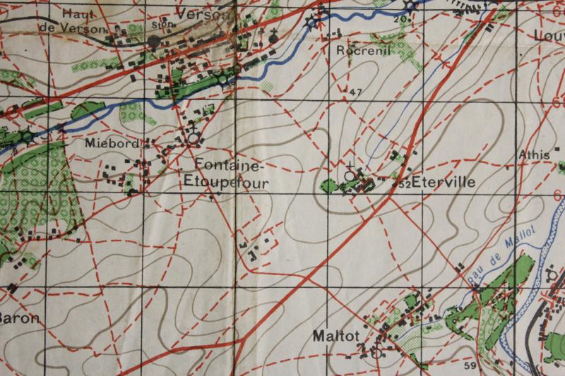CS Militaria | WW2 British Pre D-Day Map Of Caen, Normandy 1943