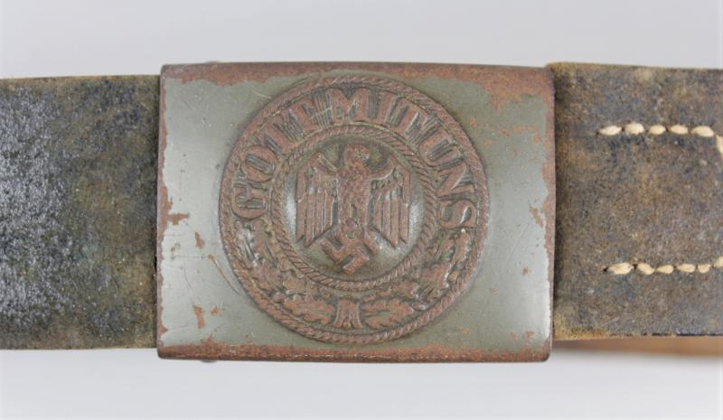 CS Militaria | WW2 German Army Green Painted Steel Buckle & Belt ...