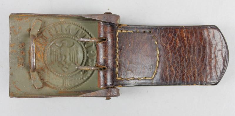 CS Militaria | WW2 German Army Green Painted Steel Buckle & Belt ...