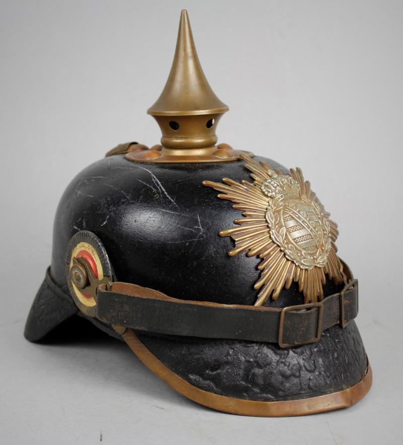 CS Militaria | WW1 German Regimentally Marked Saxon Pickelhaube