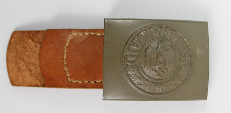 CS Militaria | WW2 German Army Buckle & Leather Tab