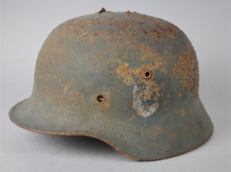 CS Militaria | WW2 German Battle Damaged M35 Single Decal Helmet