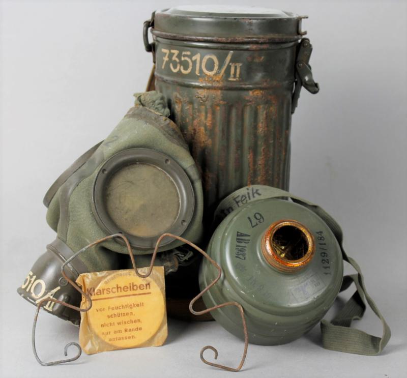 CS Militaria | WW2 German Matching Numbers Officer Named Early Gas Mask ...