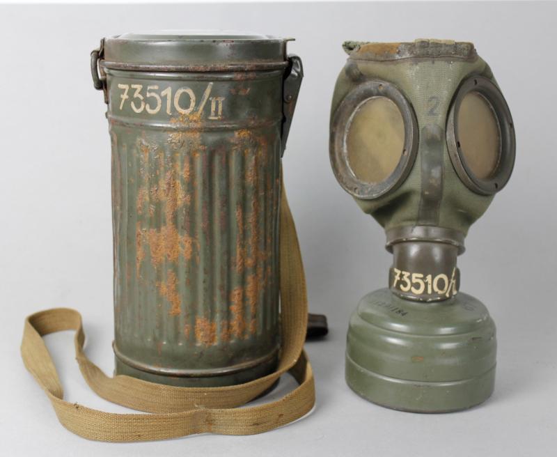 CS Militaria | WW2 German Matching Numbers Officer Named Early Gas Mask ...