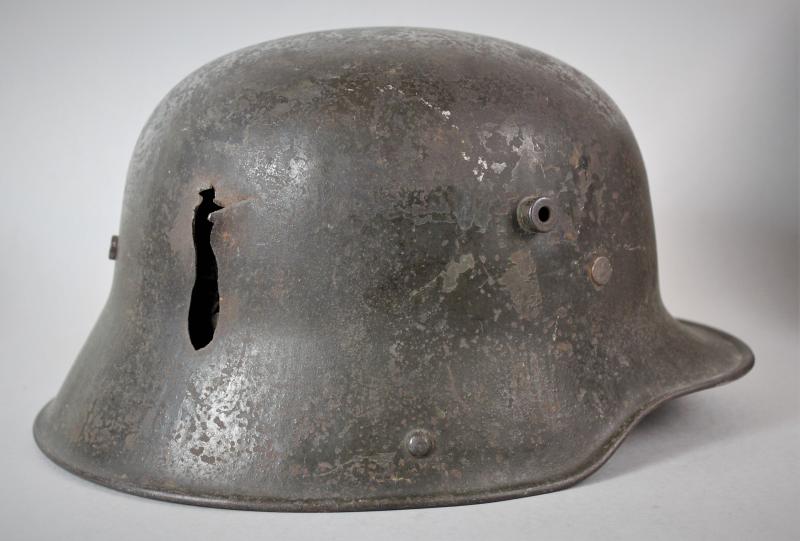 CS Militaria | WW1 German M16 Battle Damaged Helmet