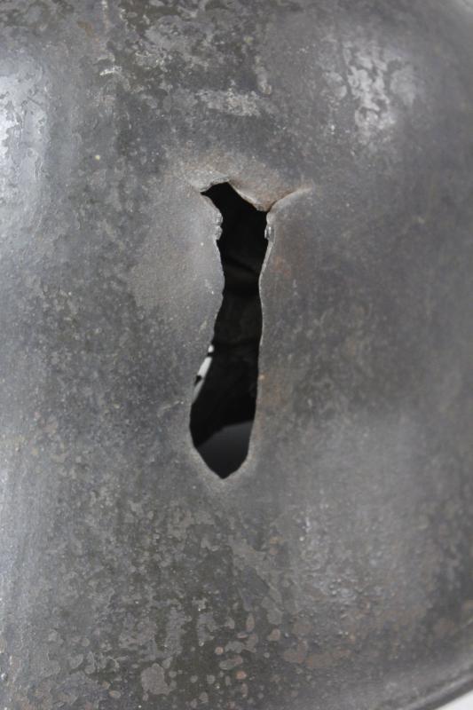 CS Militaria | WW1 German M16 Battle Damaged Helmet