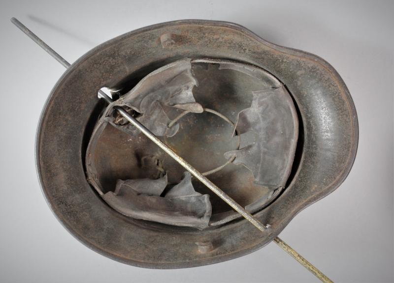 CS Militaria | WW1 German M16 Battle Damaged Helmet
