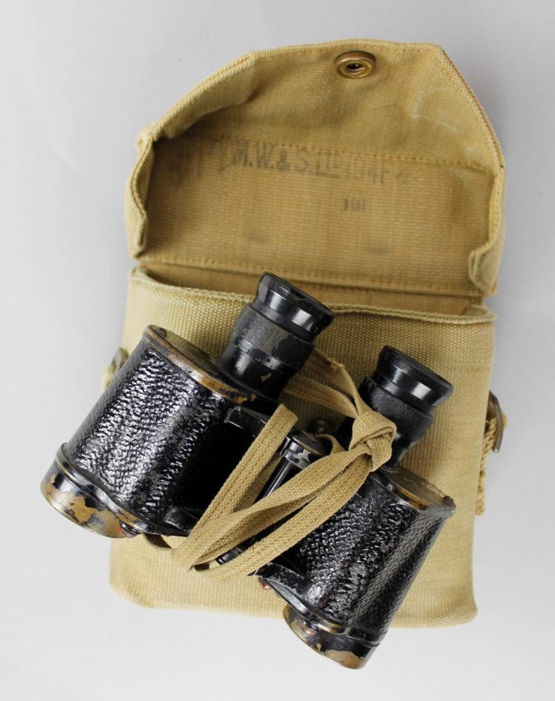 CS Militaria | WW2 British X6 Binoculars & '37 Pattern Webbing Case