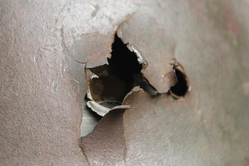 CS Militaria | WW2 German M42 Bullet Holed Camouflage Combat Helmet