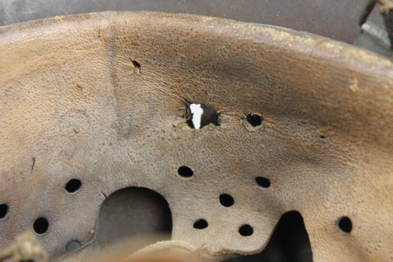 CS Militaria | WW2 German M42 Bullet Holed Camouflage Combat Helmet