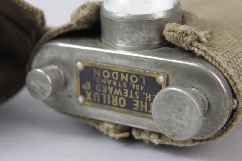 CS Militaria | WW2 British Orilux Torch In Webbing Case