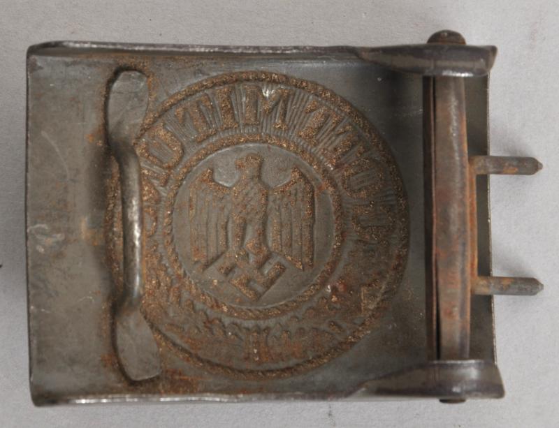 CS Militaria | WW2 German Army Belt & Green Painted Steel Buckle