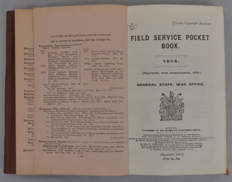 CS Militaria | WW1 British Field Service Pocketbook 1914 - 1917 Edition