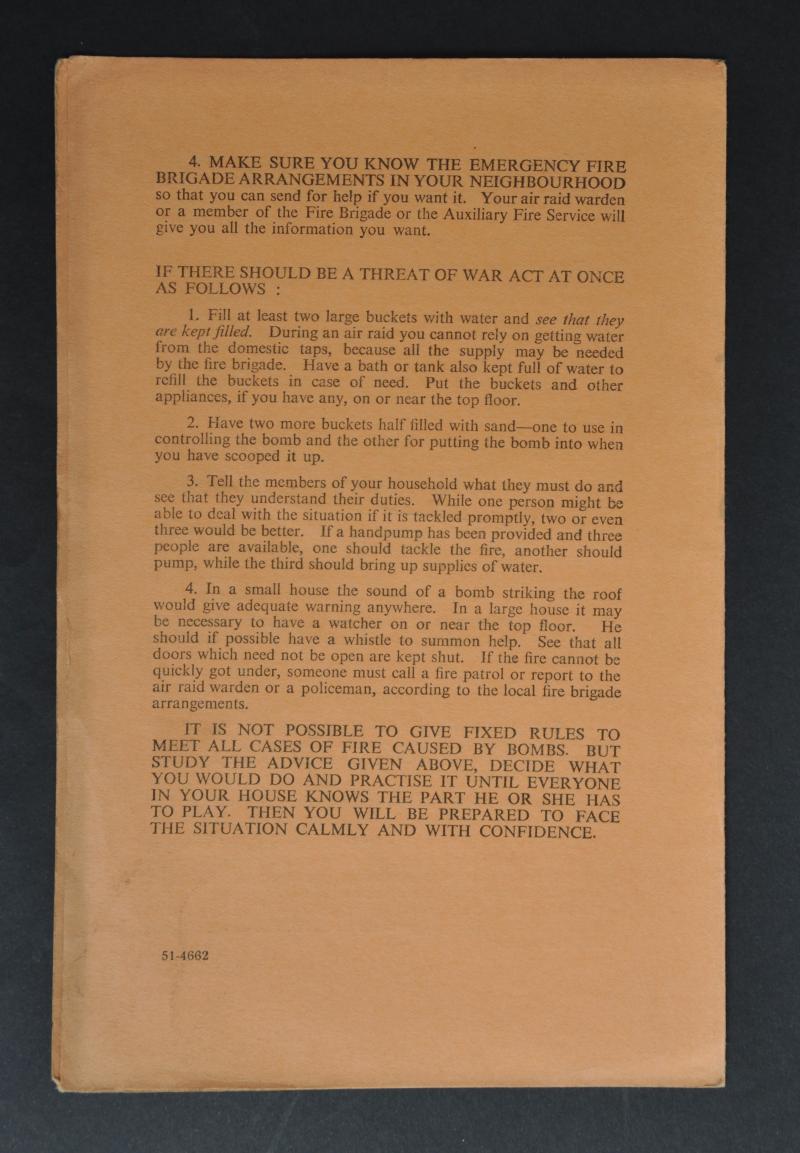 CS Militaria | WW2 British 'Fire Precautions In War Time' August 1939