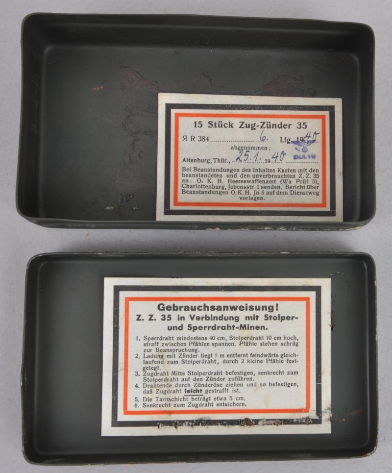 CS Militaria | WW2 German Detonator 35 Tin With Labels 1940