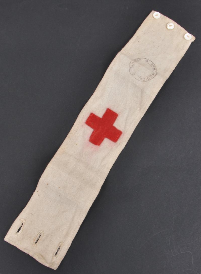 CS Militaria | WW1 British Medics Armband - Stamped Army Medical Service