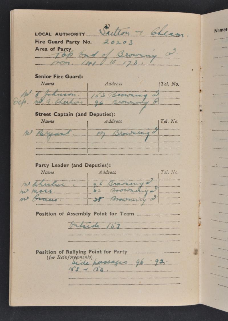 CS Militaria | WW2 British 'Fire Guards Handbook' No.14 - Sutton ...