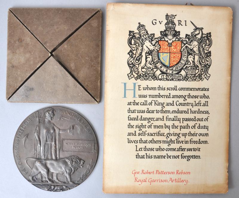 CS Militaria | WW1 British Death Plaque / Dead Mans Penny Grouping ...