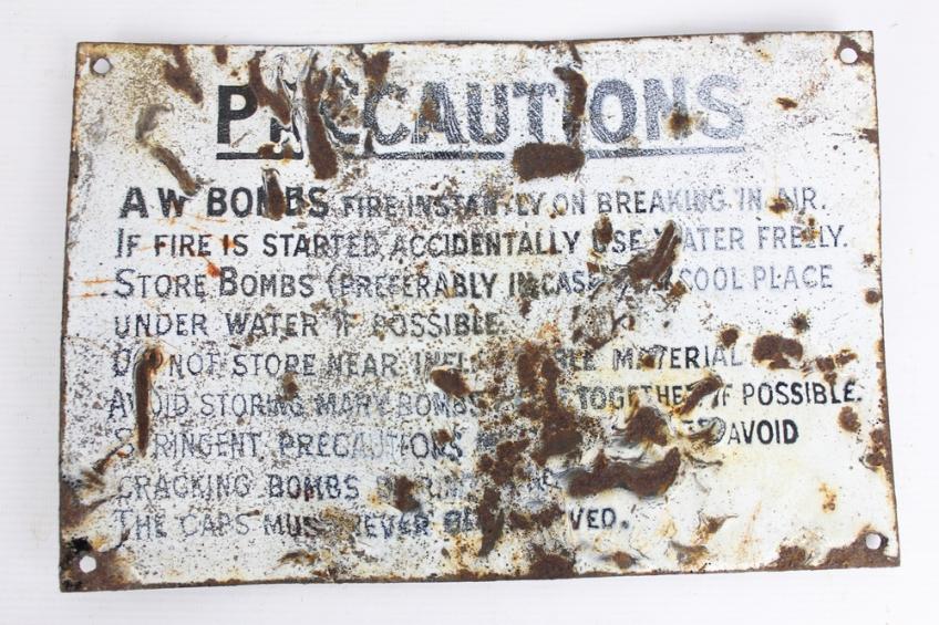 CS Militaria | WW2 British AW Bombs Sign