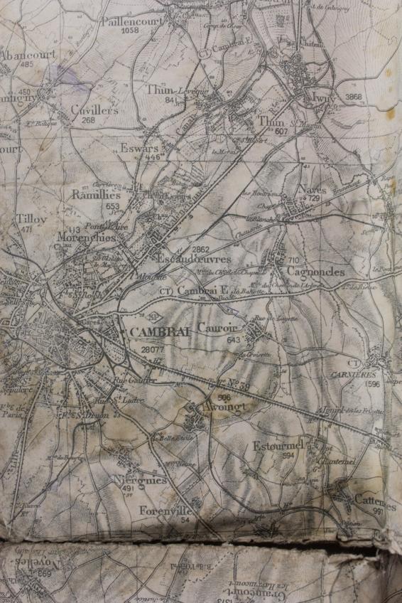 CS Militaria | WW1 Imperial German Map Of Arras , Valenciennes & St ...